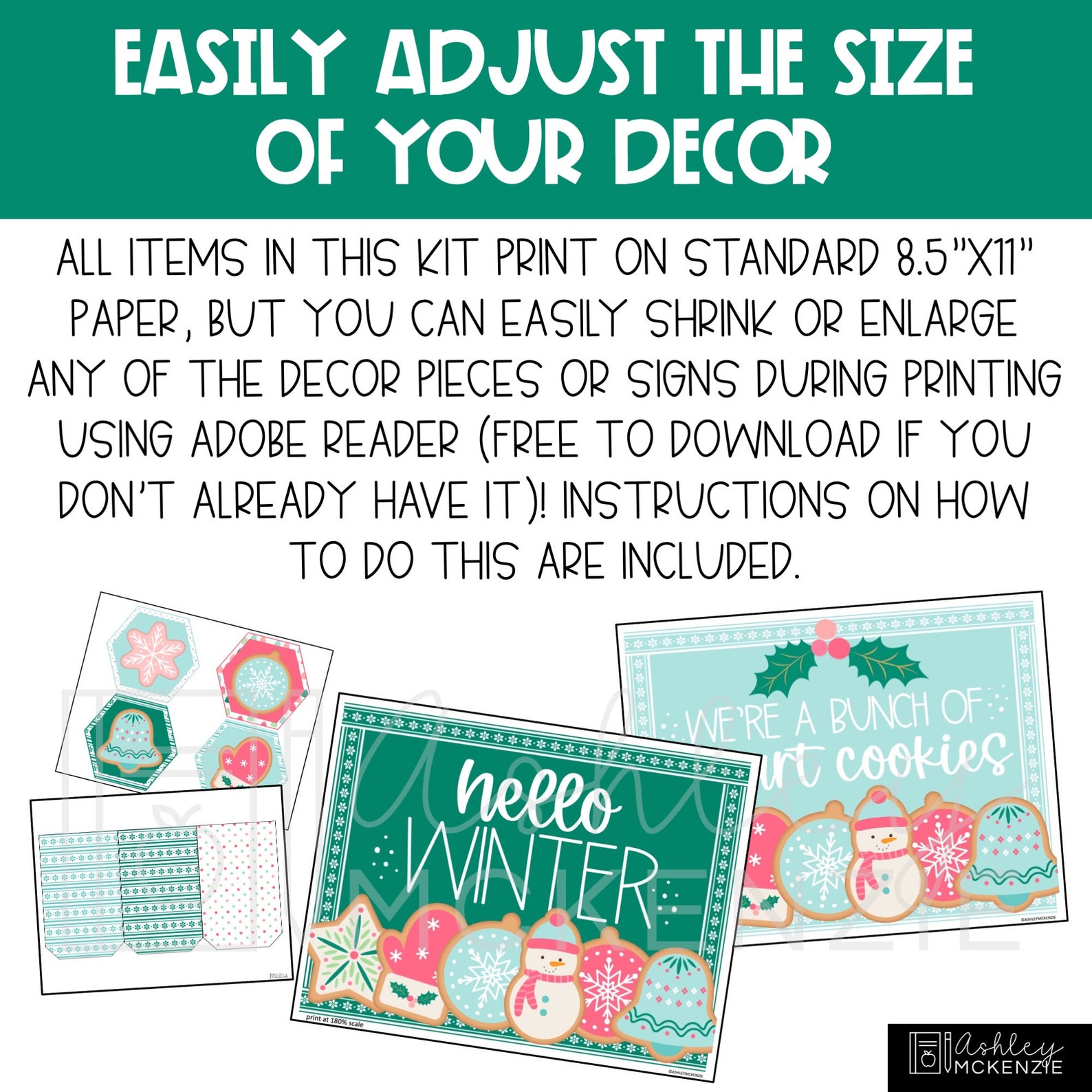 Winter Cookies Classroom Door Decor Kit Easy Holiday - Etsy