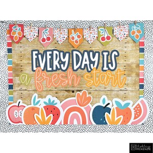 Modern Fruit Themed Classroom Decor Bright Back to School Bulletin ...