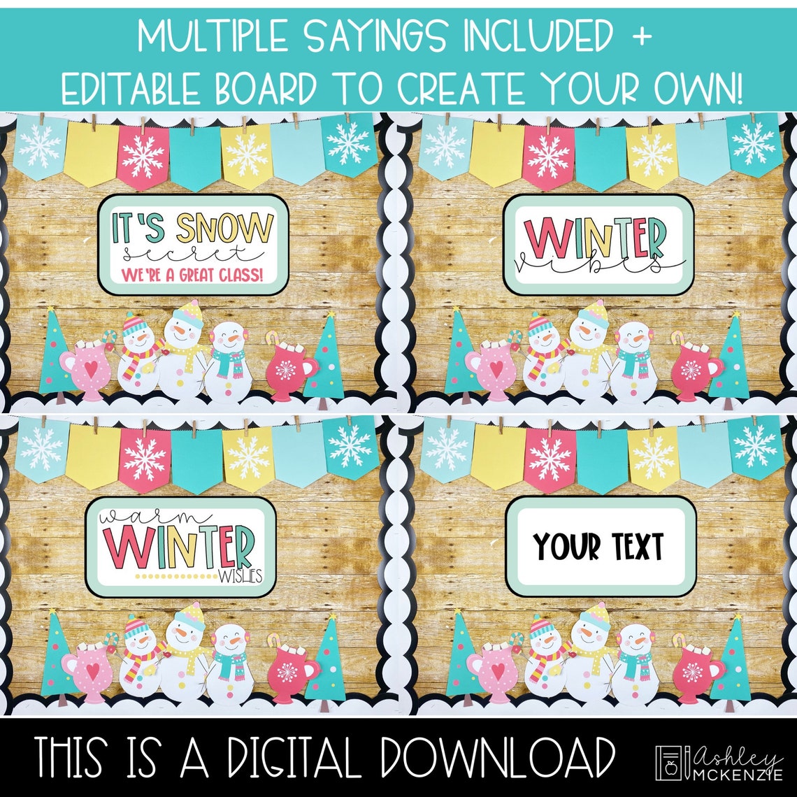 Winter Snowman Bulletin Board Kit Easy Seasonal Classroom - Etsy