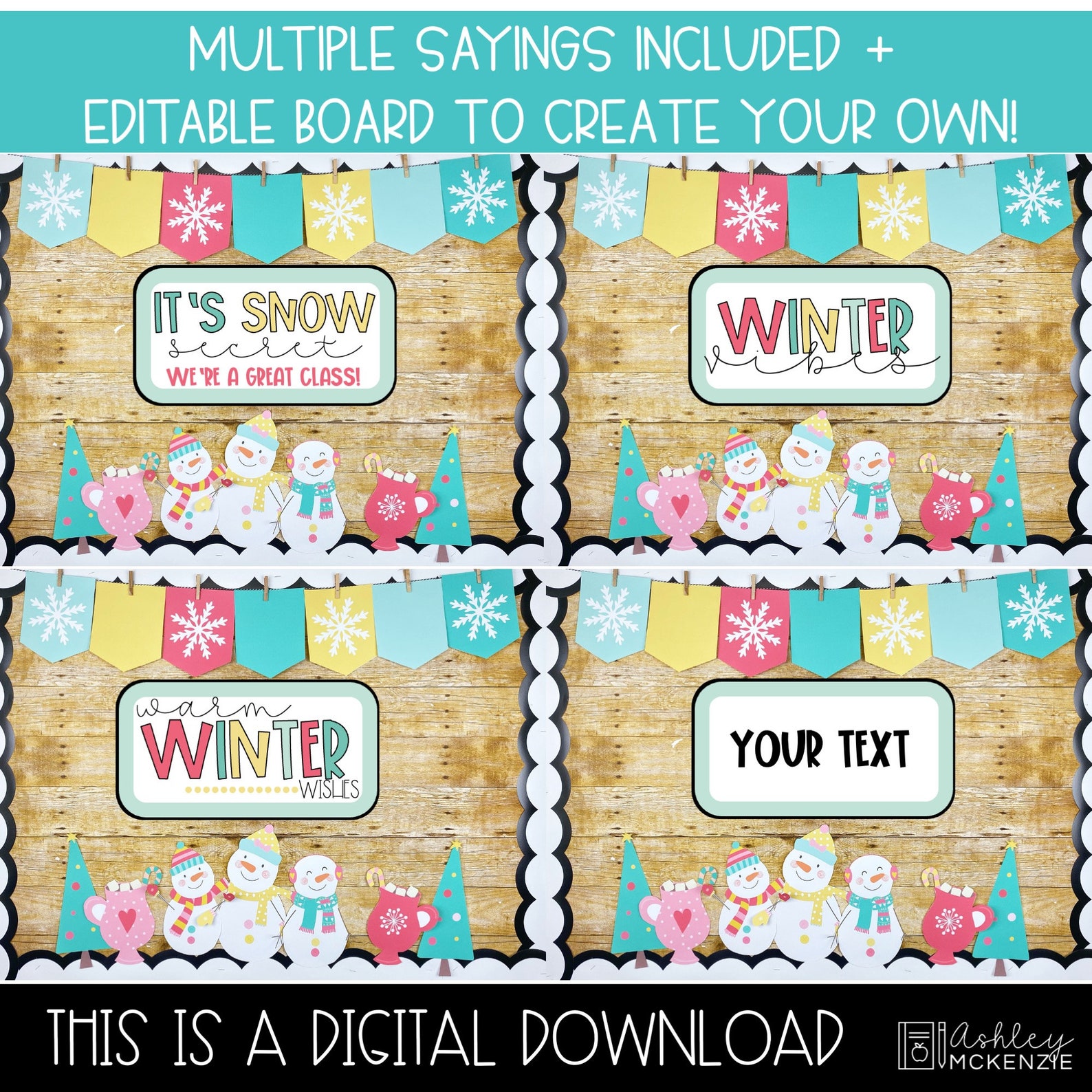 Winter Snowman Bulletin Board Kit Easy Seasonal Classroom - Etsy