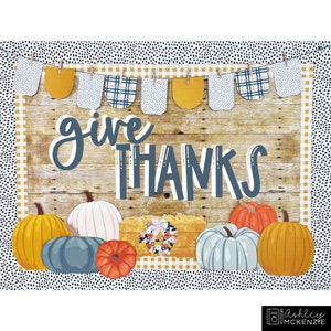 Thanksgiving Bulletin Board Plaid Decorations November Classroom Decor ...