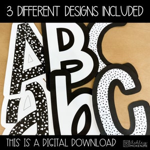 Black and White Classroom Decor Terrazzo Style A-Z Bulletin Board ...