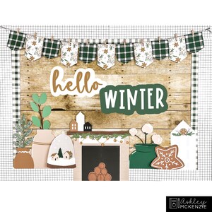 Modern Winter Bulletin Board Kit Holiday Season Theme Easy - Etsy