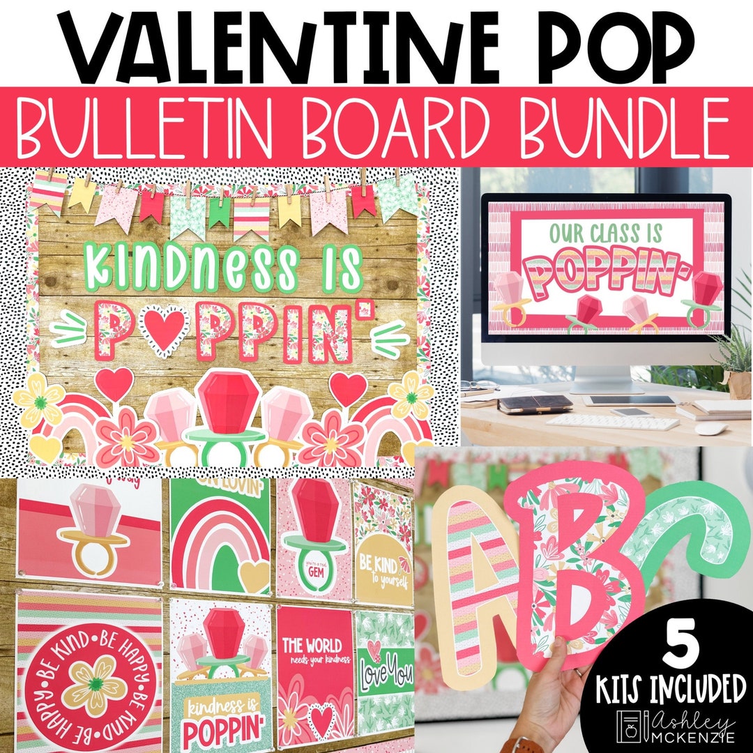 Valentine's Day Classroom Decor, Valentine Pop Theme, Bulletin Board ...