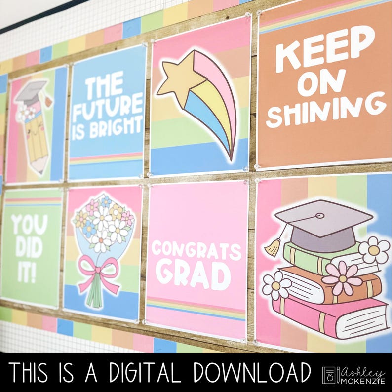 Graduation Posters With Printable Bulletin Board Borders, End of Year ...