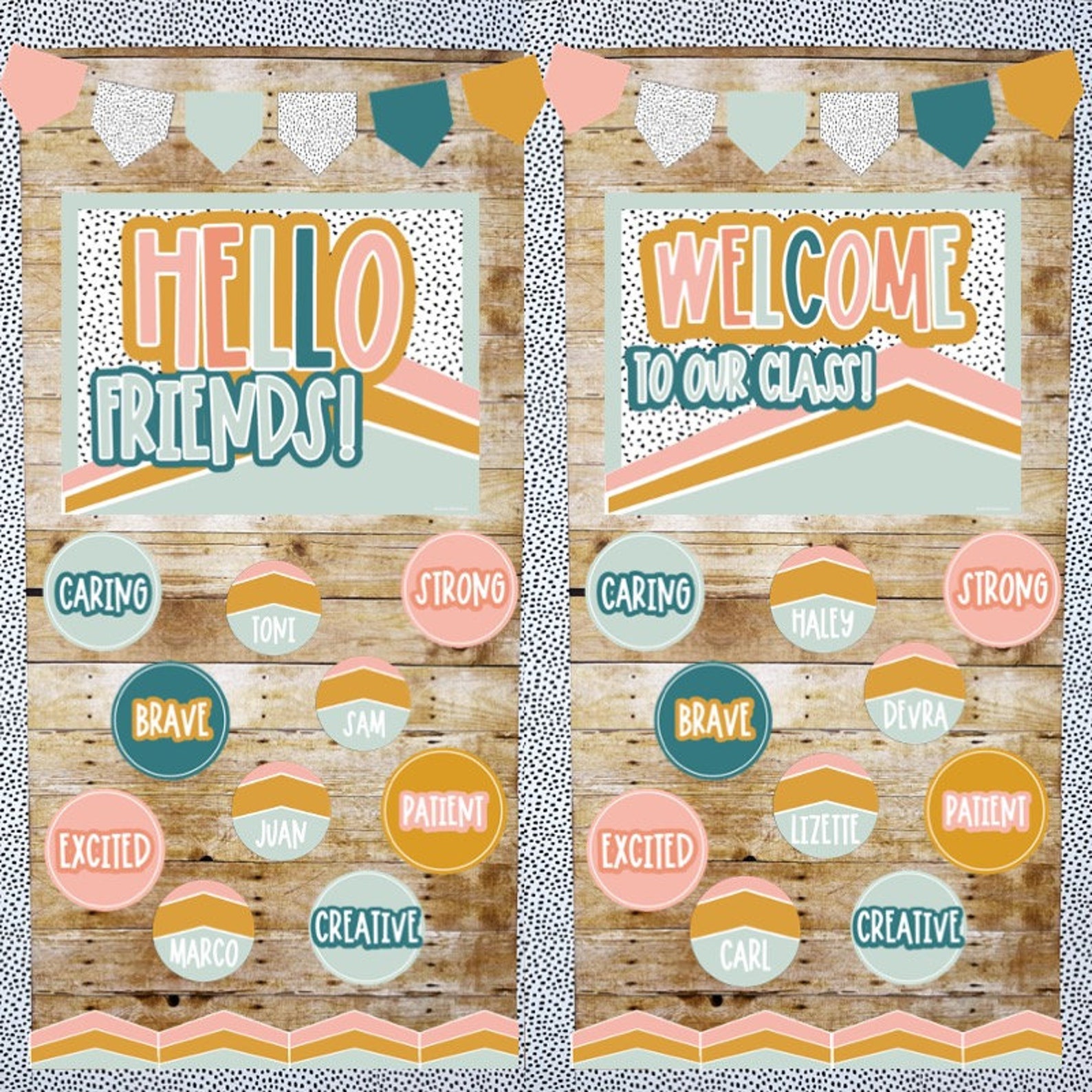 Calm Terrazzo Classroom Door Decor Kit Back to School Easy - Etsy