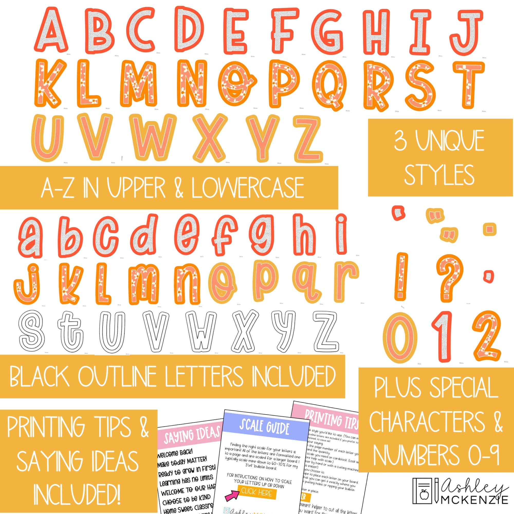 Daisy Dreams Classroom Decor, A-Z Bulletin Board Letters, Punctuation ...