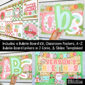 Holly Jolly Christmas Bulletin Board Decor Bundle, Holiday Posters ...