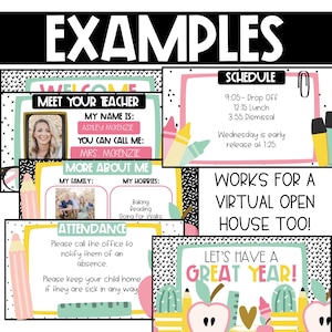 Welcome Back to School Open House Bundle Meet the Teacher Night Slides ...