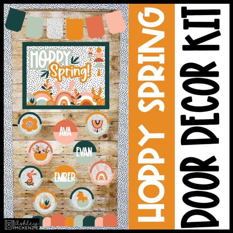 Spring Classroom Door Decor Kit Hoppy Spring Theme Easy - Etsy