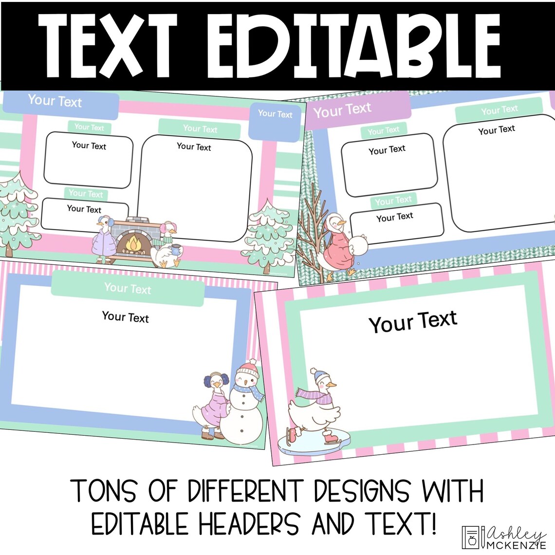 January Morning Slides Winter Goose Slides Templates for Google Slides ...
