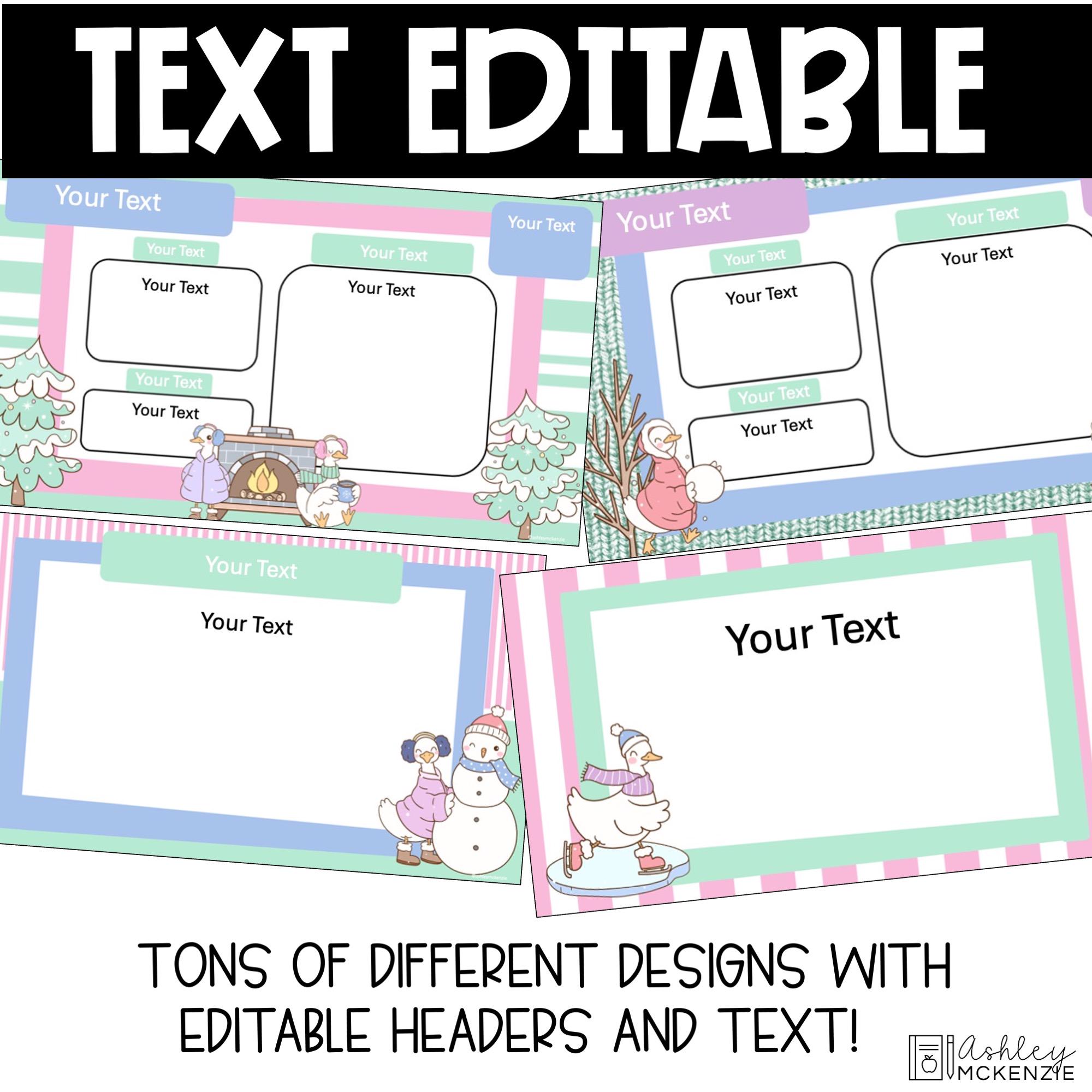 January Morning Slides Winter Goose Slides Templates for Google Slides ...
