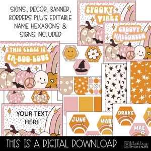 Retro Halloween Classroom Door Decor Kit, Easy Holiday Classroom ...