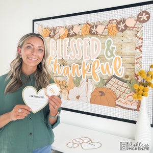 Modern Thanksgiving Classroom Decor, Bulletin Board Kit, Classroom ...