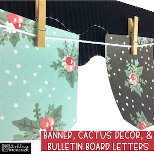 Christmas Bulletin Board or Classroom Door Decor, Cactus Theme, Easy ...