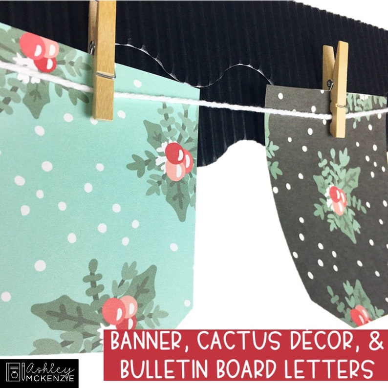 Christmas Bulletin Board or Classroom Door Decor, Cactus Theme, Easy ...