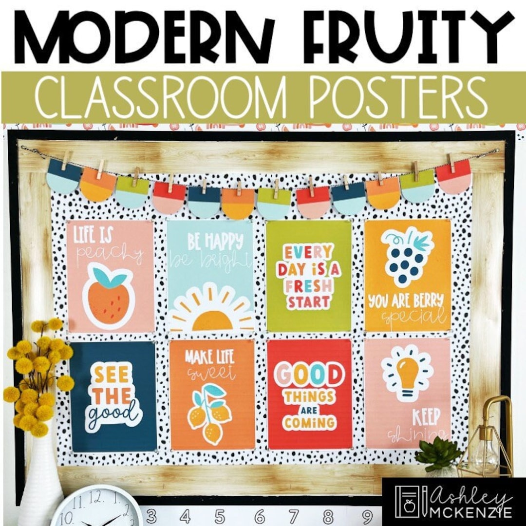 Modern Fruit Themed Classroom Posters, Easy and Modern Classroom ...