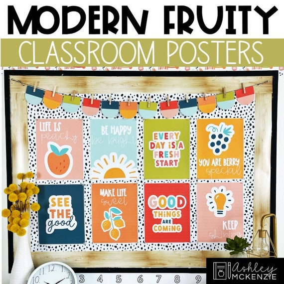 Modern Fruit Themed Classroom Posters Easy and Modern - Etsy