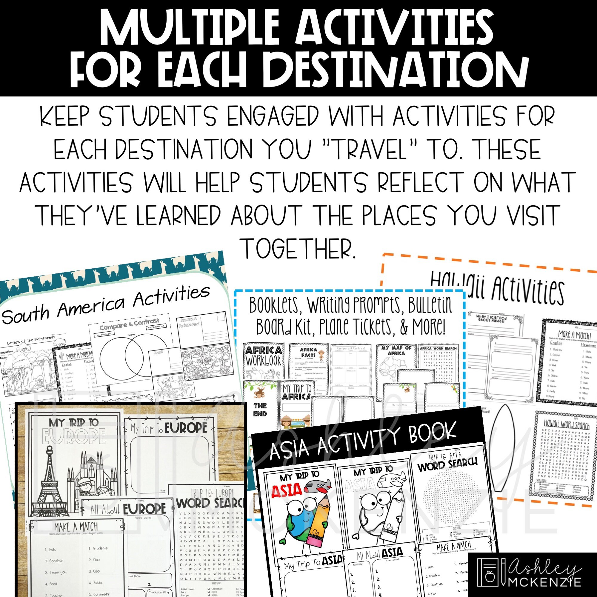 Continents and Countries Bundle, Powerpoint Lessons and Activities Pack ...