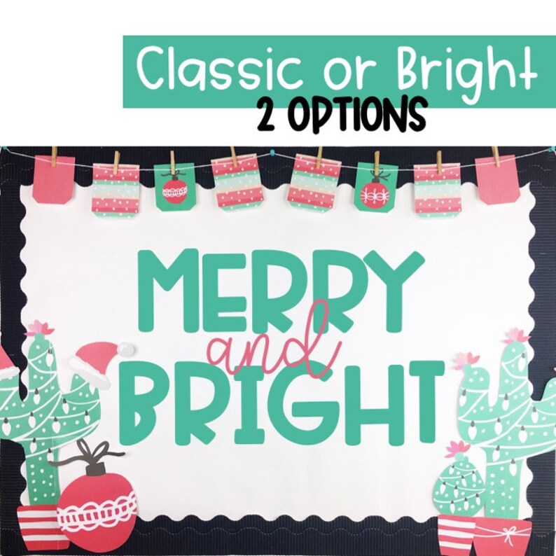 Christmas Bulletin Board or Classroom Door Decor Cactus - Etsy