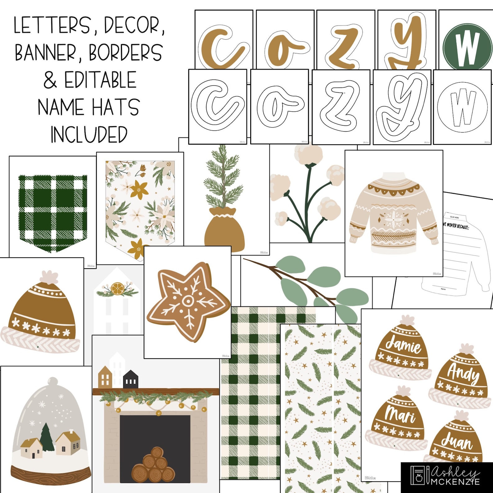 Modern Winter Bulletin Board Kit Holiday Season Theme Easy - Etsy
