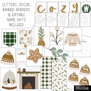 Modern Winter Bulletin Board Kit, Holiday Season Theme, Easy Seasonal ...