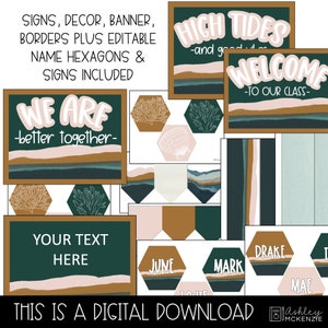 Modern Coastal Classroom Door Decor Kit, Back to School, Easy and ...