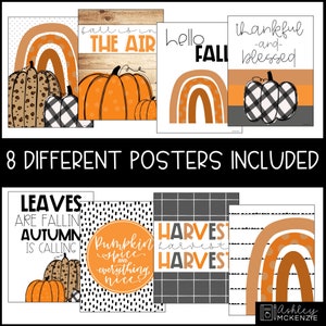 Fall Pumpkins Classroom Posters, Easy Halloween Classroom Decorations ...