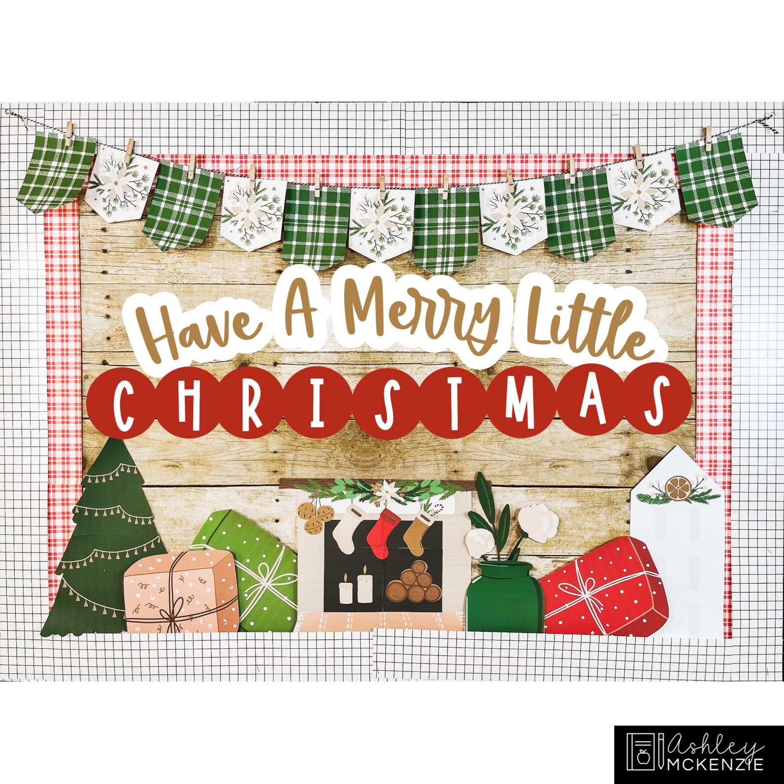Modern Christmas Bulletin Board Kit Holiday Season Theme - Etsy