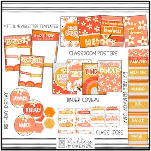 Daisy Themed Classroom Decor Bundle Bright Colors Editable Classroom ...