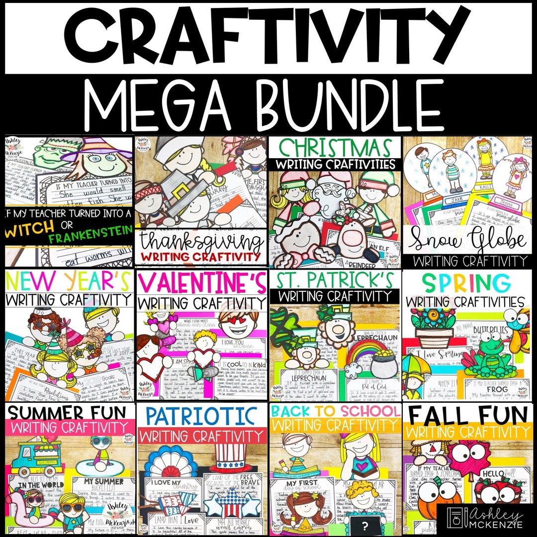 Seasonal Writing Crafts Bundle, Creative Writing Prompts for Holidays ...