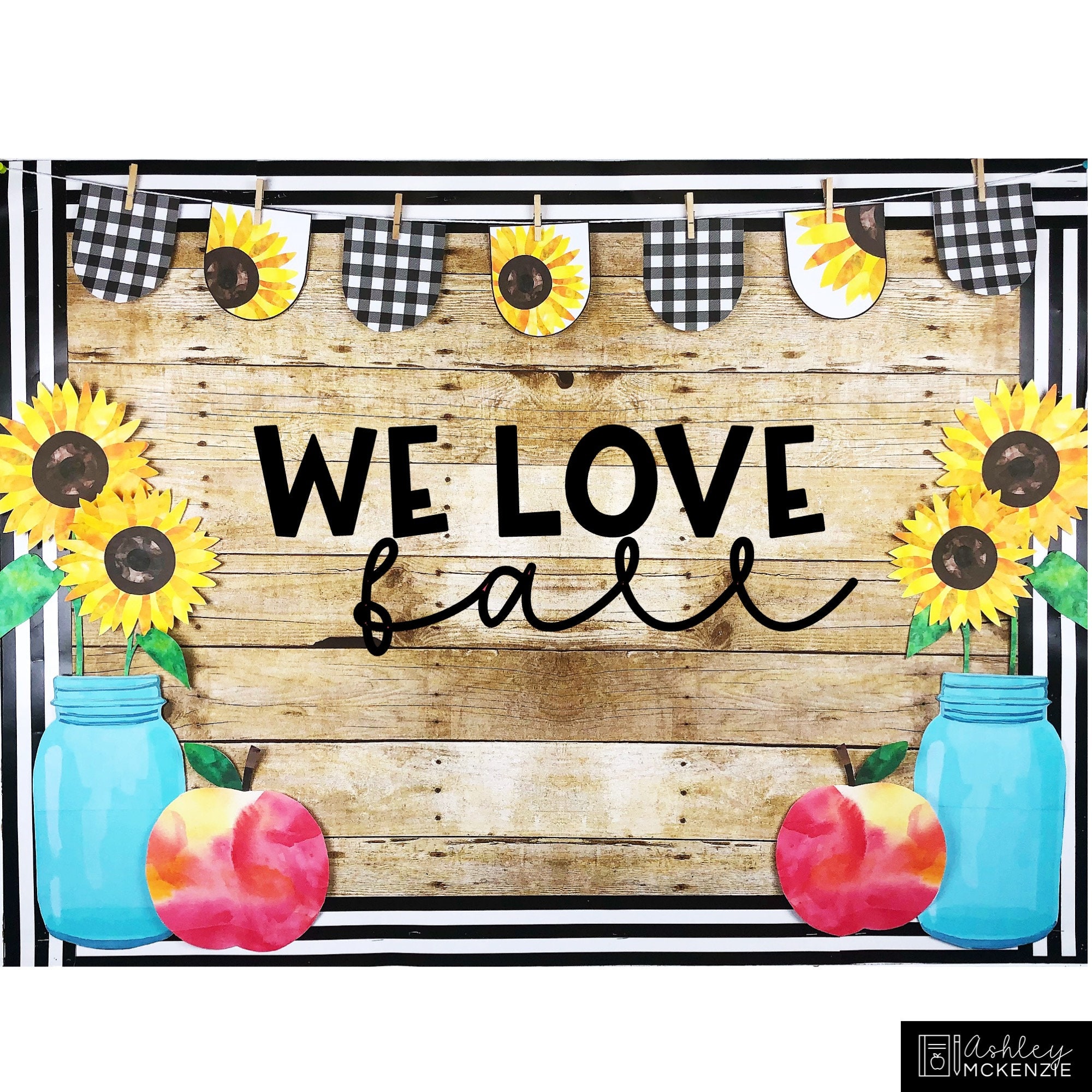 Fall Sunflowers Bulletin Board or Classroom Door Decor, Easy Autumn ...