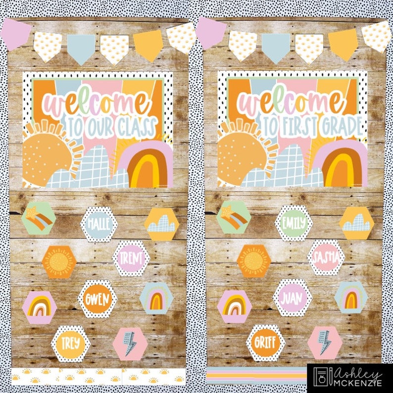 Sunshine Themed Classroom Door Decor Kit Back to School Easy - Etsy