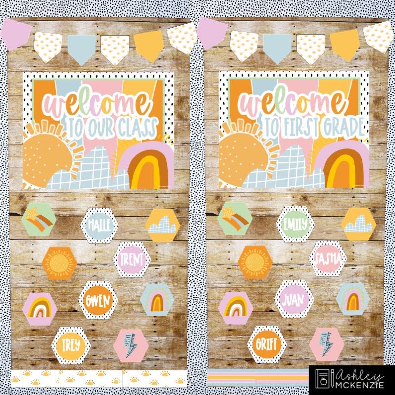 Sunshine Themed Classroom Door Decor Kit Back to School Easy - Etsy