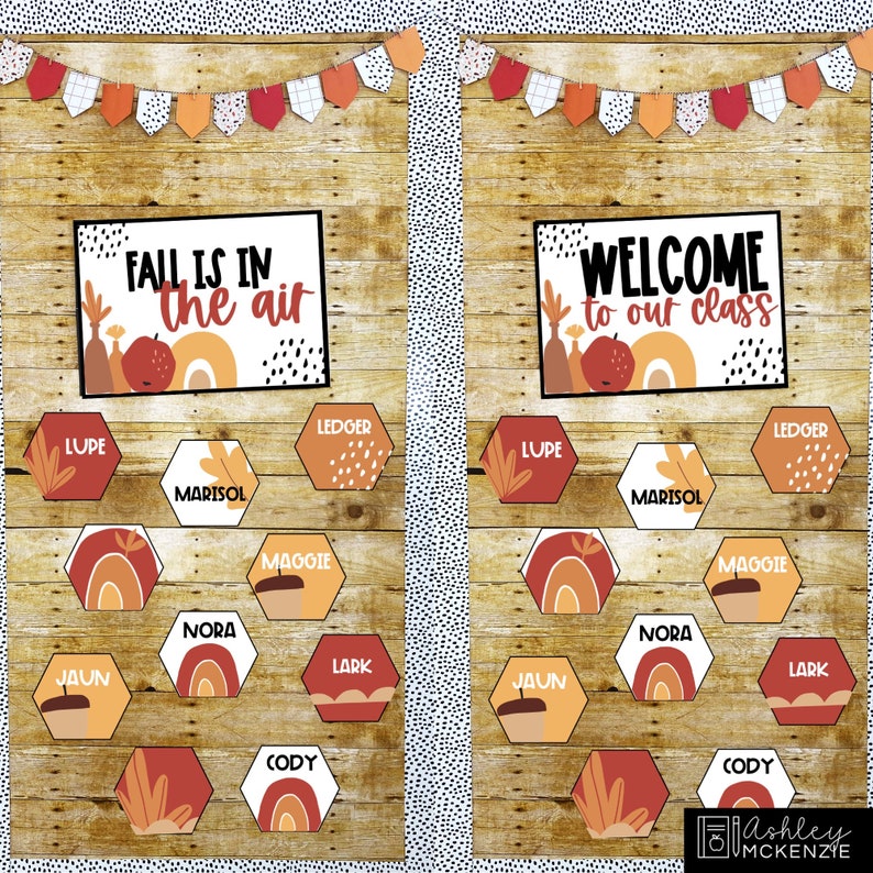 Boho Fall Classroom Door Decor Kit, Easy Autumn Classroom Decorations ...