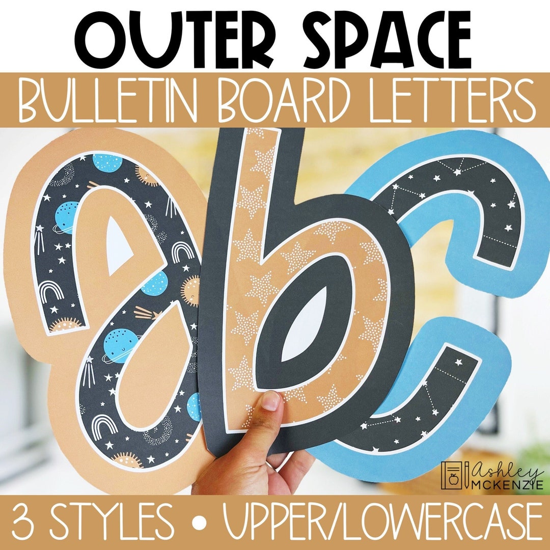 Outer Space Classroom Decor, A-Z Bulletin Board Letters, Punctuation ...