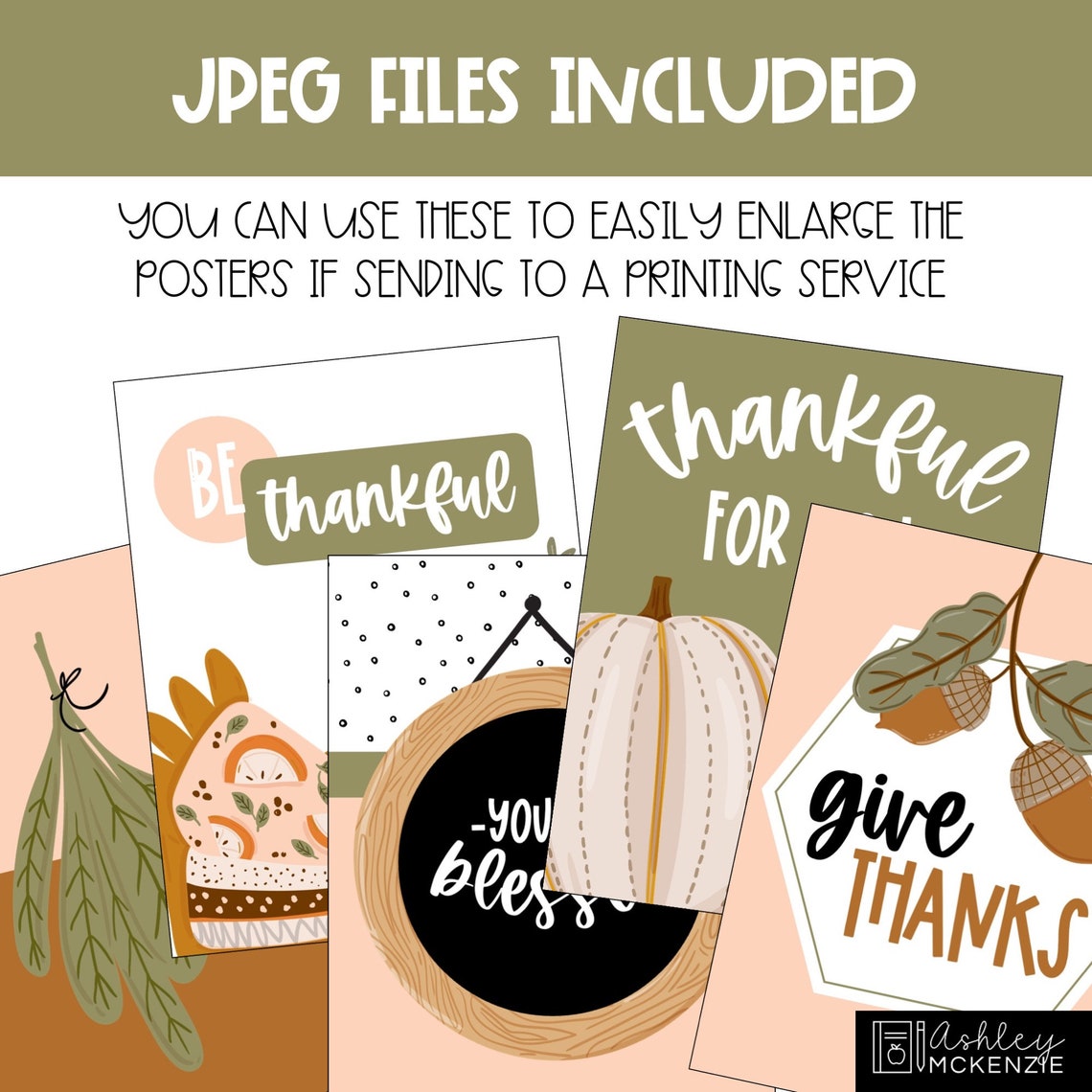 Modern Thanksgiving Classroom Posters November Theme Easy - Etsy