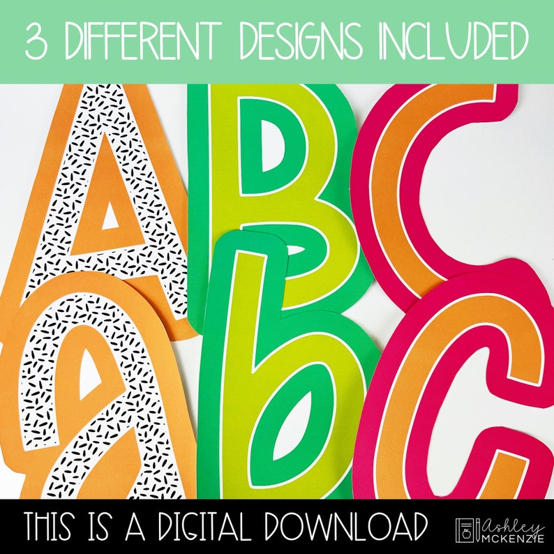 Rainbow Brights Classroom Decor A-Z Bulletin Board Letters - Etsy