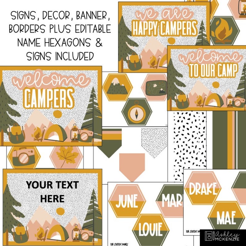 Camping Adventure Classroom Door Decor Kit Back to School - Etsy