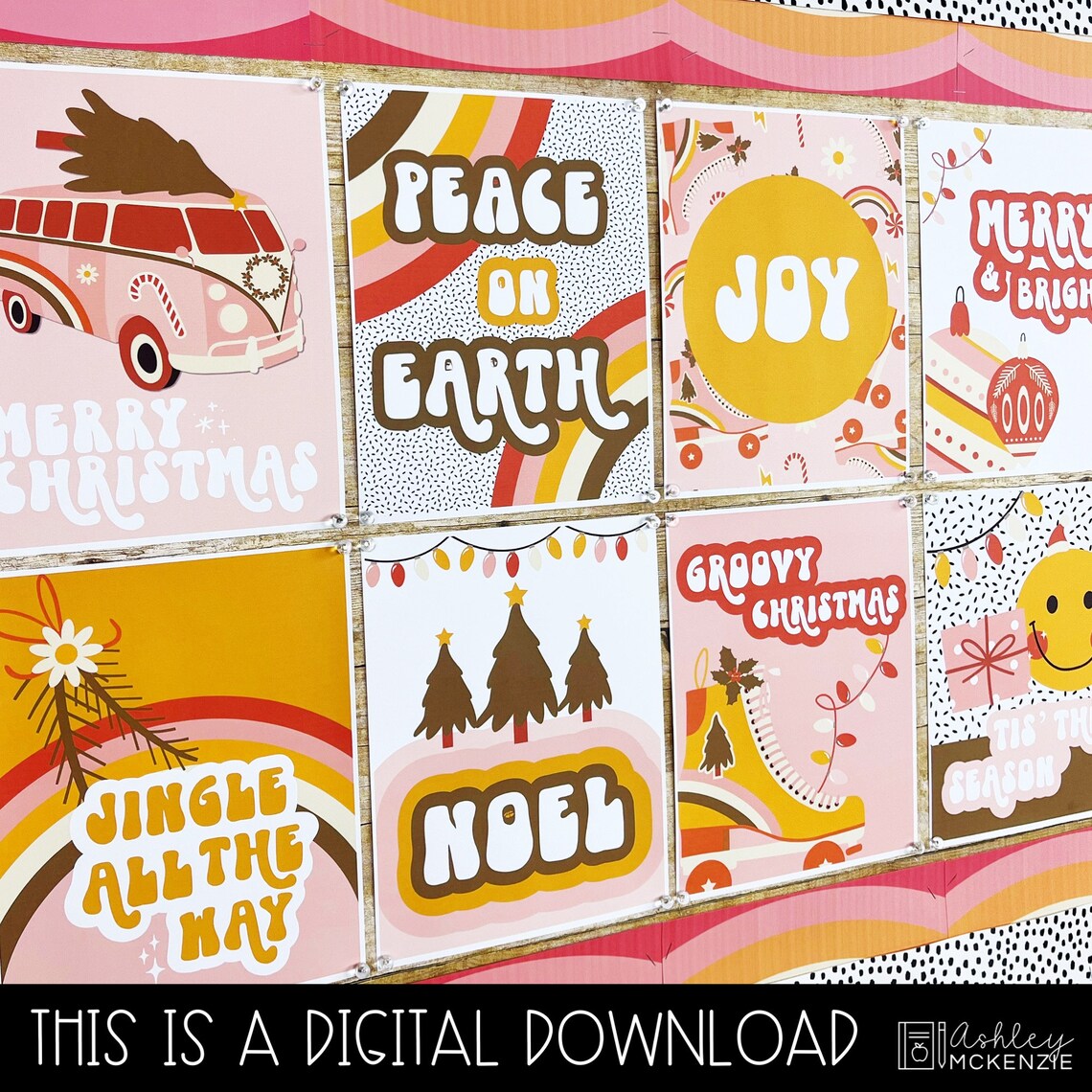 Christmas Retro Theme Classroom Posters, Easy Holiday Classroom ...