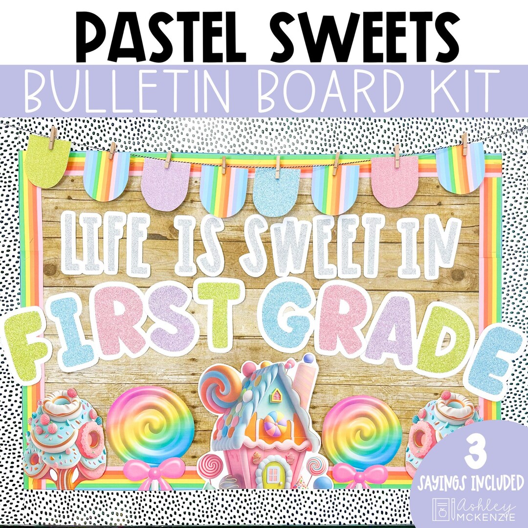 Pastel Sweets Back to School Bulletin Board Kit, Easy and Modern ...