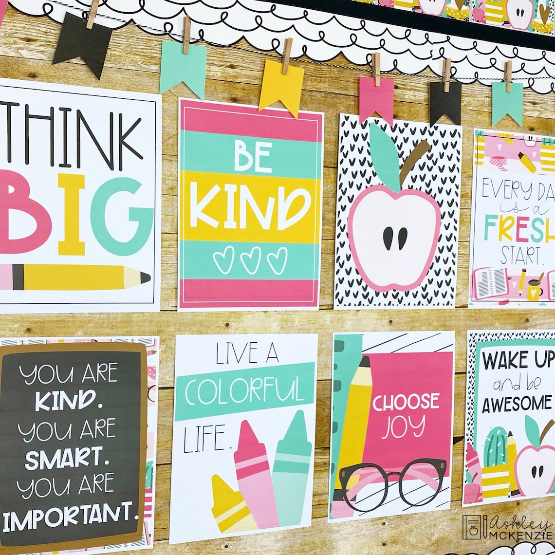 School Supplies Classroom Posters Easy and Modern Classroom - Etsy