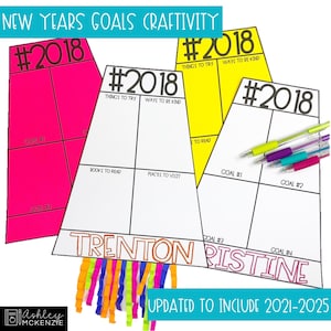 New Year's Resolutions Craft, Goal Writing Activity, New Year 2025 ...