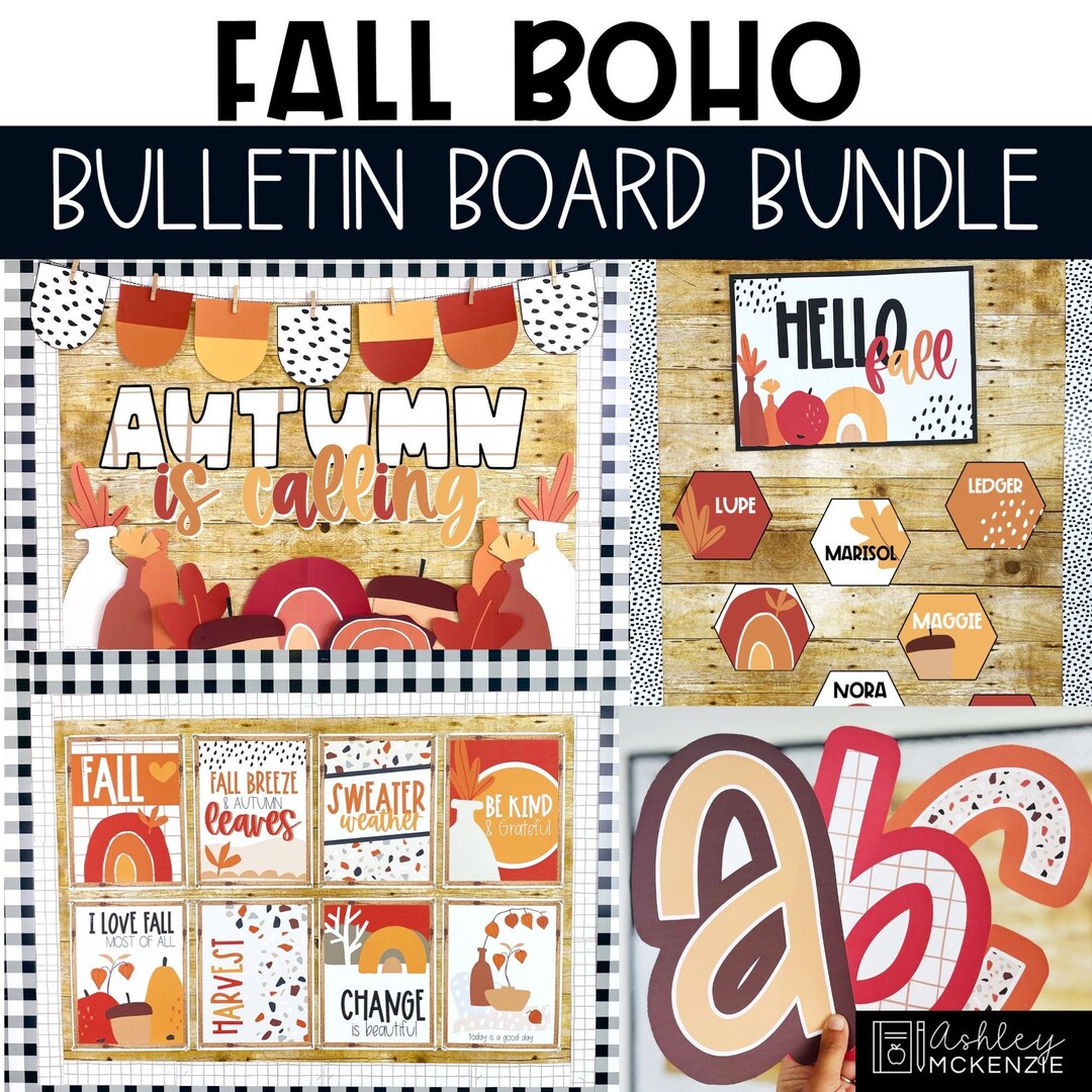 Boho Fall Classroom Decor, Bulletin Board Kit, Classroom Posters, Door ...