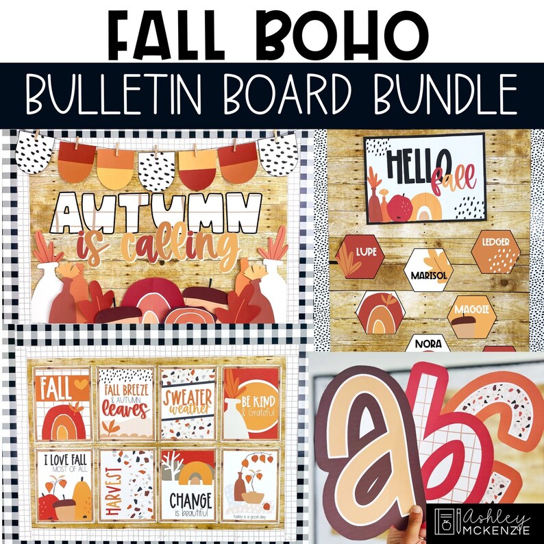 Boho Fall Classroom Decor Bulletin Board Kit Classroom - Etsy