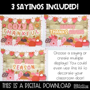 Cozy Thanksgiving Bulletin Board Kit, Autumn Classroom Decor, Easy ...