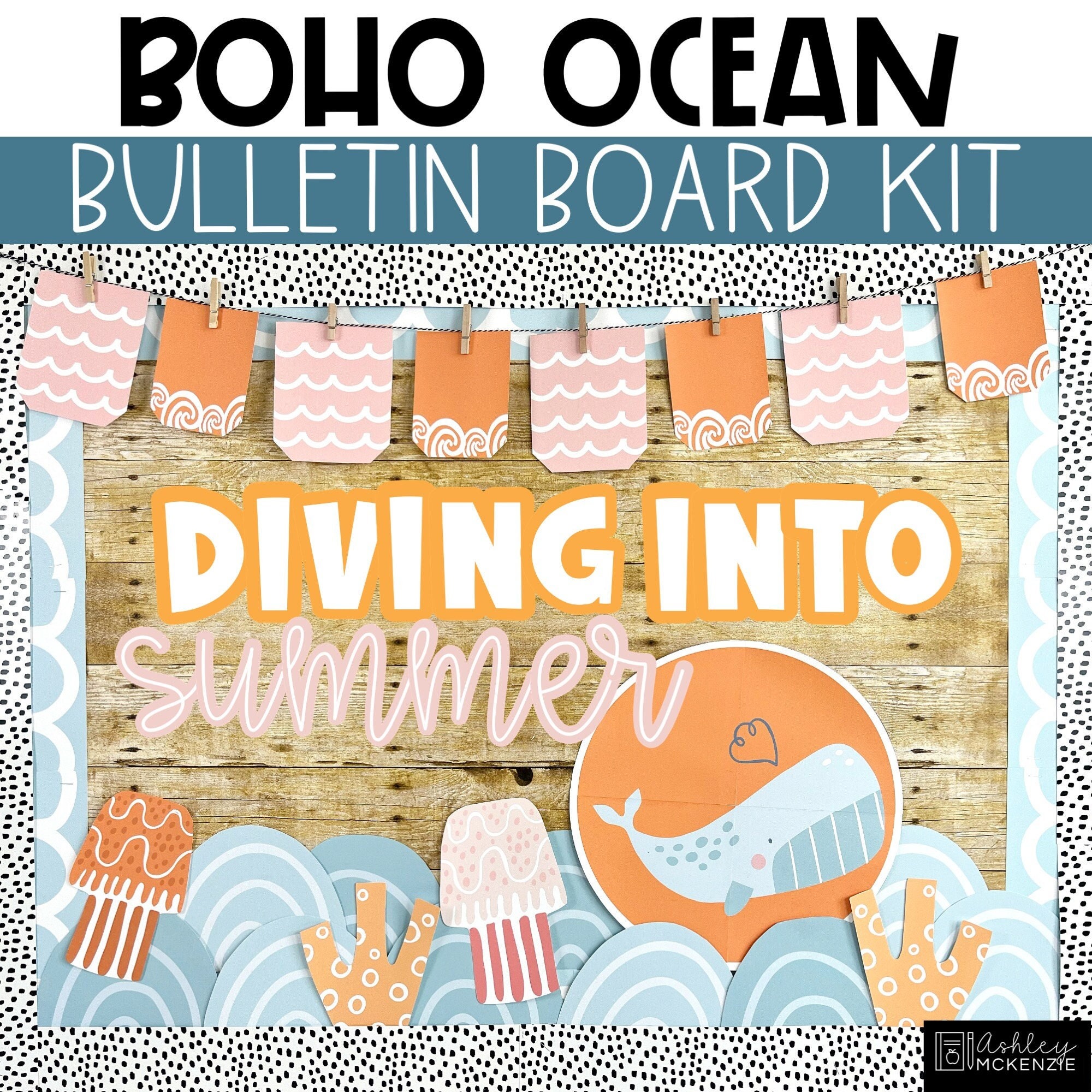 Boho Ocean Back to School and End of Year Bulletin Board Kit - Etsy UK