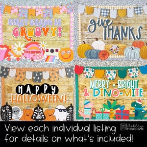 Bulletin Board Kits Bundle #4 Seasonal Classroom Decor for All Year 12 ...