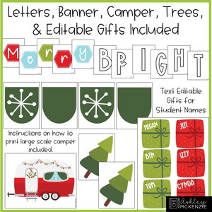 Christmas Bulletin Board or Classroom Door Decor, Camper Theme, Easy ...