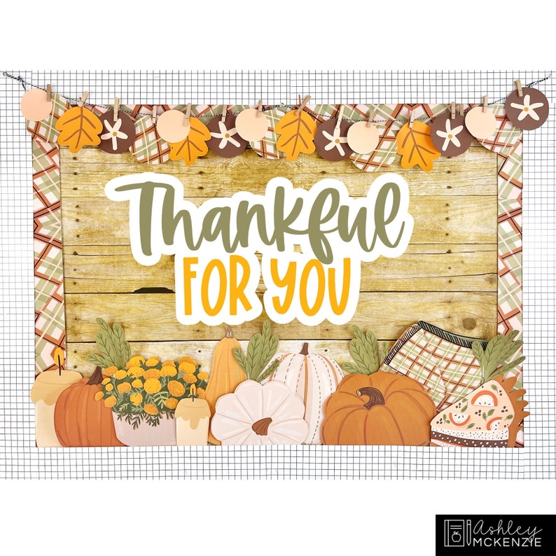 Modern Thanksgiving Classroom Decor Bulletin Board Kit - Etsy